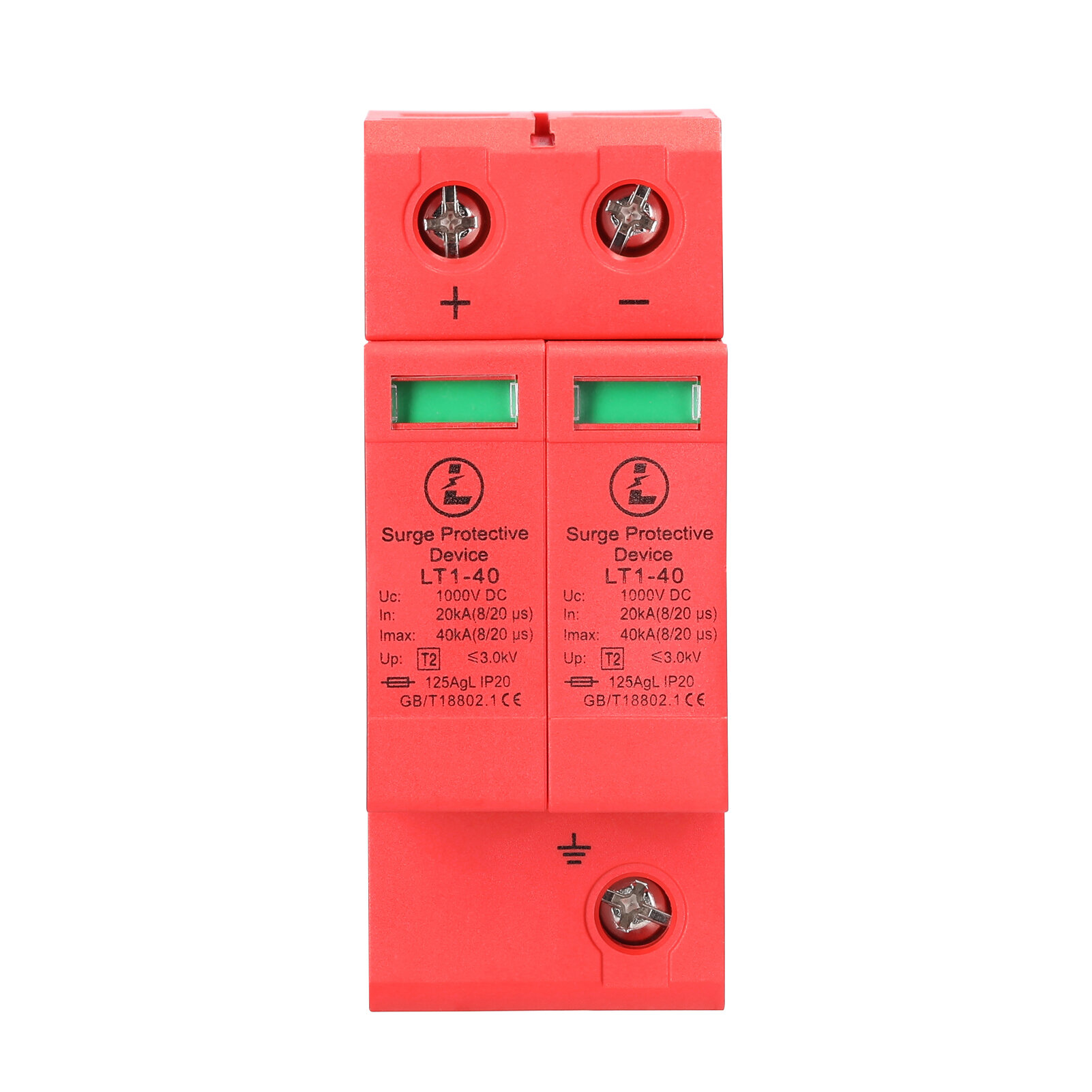 Устройство защиты от перенапряжения для солнечных фотоэлектрических систем, подключаемое к розетке. 2P-40KA-DC1000V. Инструмент для защиты от перенапряжения.