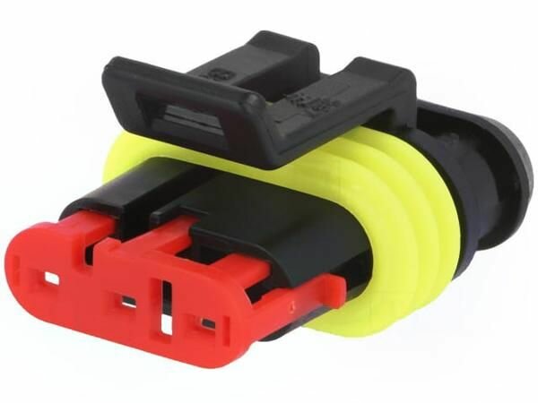 Разъем TE Connectivity Ltd AMP-0-0282087-1, Разъем провод-провод, Superseal 1.5, вилка, "мама", PIN 3, IP67