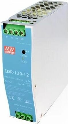 Импульсный блок питания MEAN WELL EDR-120-12 Блок питания импульсный 120Вт 12В DC 12-14В DC 10А 90-264В AC 1шт