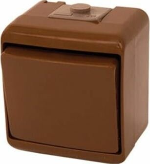 Выключатель ETI 004668041 Выключатель 2-клавишный (коричневый) (IP54) VHE-2-KR 1шт