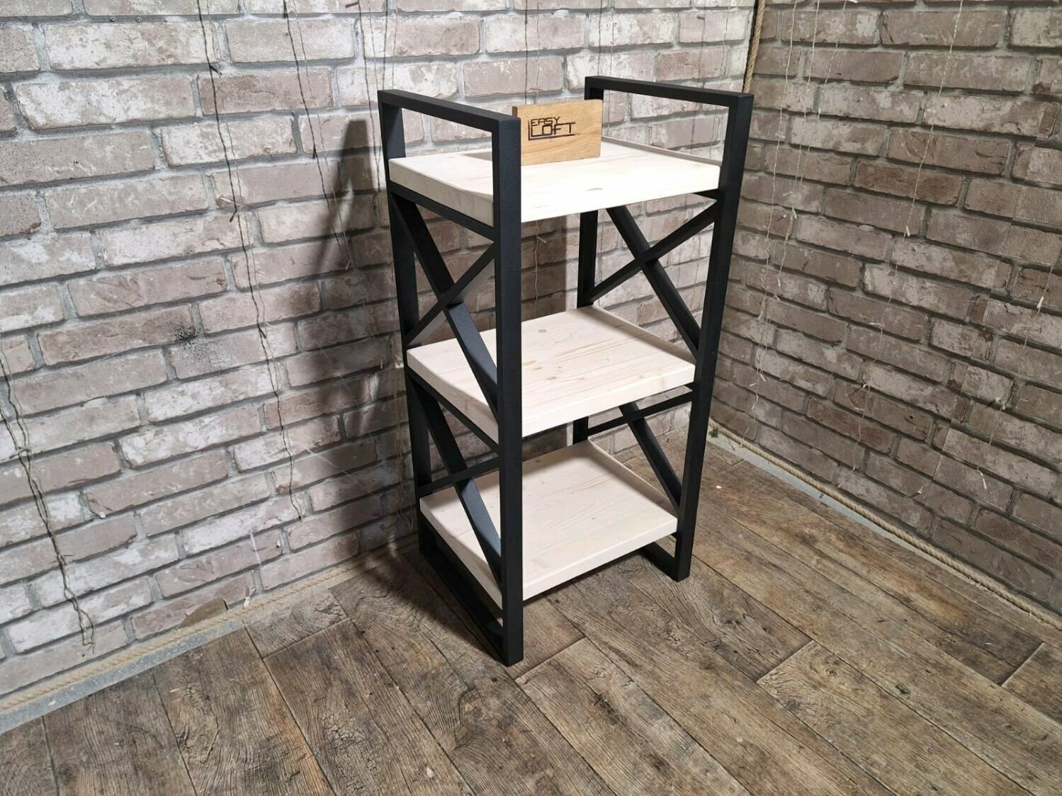 Стеллаж "EasyLOFT" в стиле лофт, этажерка, для дома и дачи, 40х30х80 см.