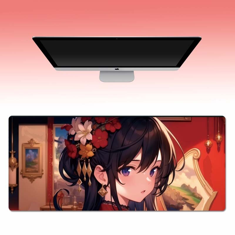 Коврик для мыши Liangcaida "Cute Anime Girl", натуральный каучук, нескользящий, 900х400х3 мм