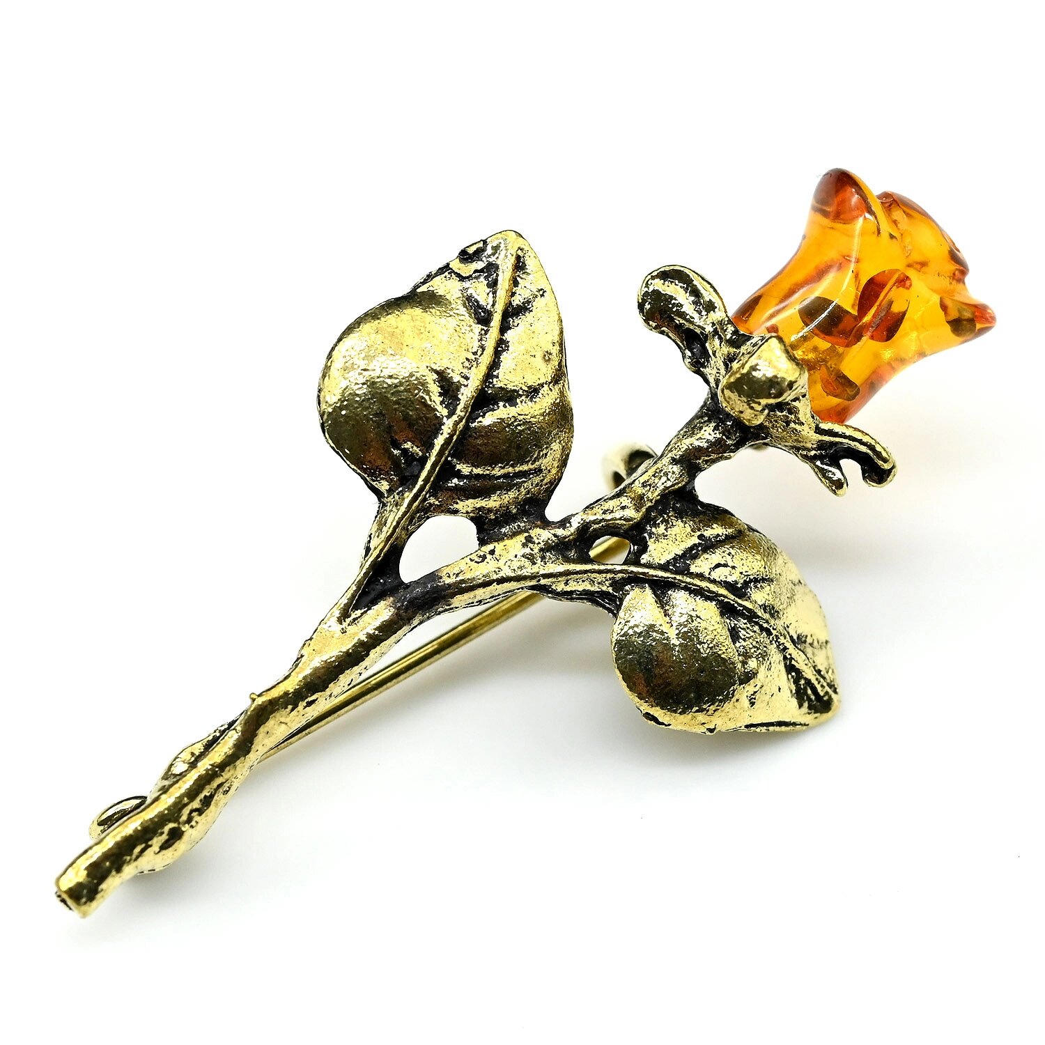 Брошь, янтарь