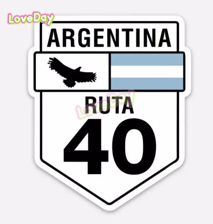 Наклейка на авто Ruta 40, Аргентина, 10см