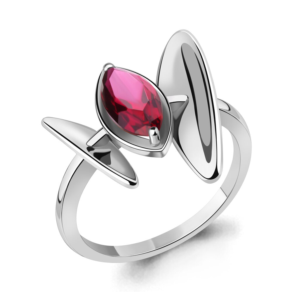 Кольцо, серебро, 925 проба, рубеллит