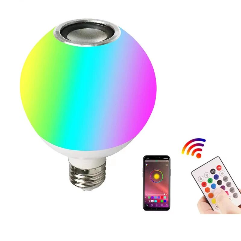 1500 лм LED лампа с Bluetooth, проекцией, динамиком, синхронизацией света и музыки, 6500K
