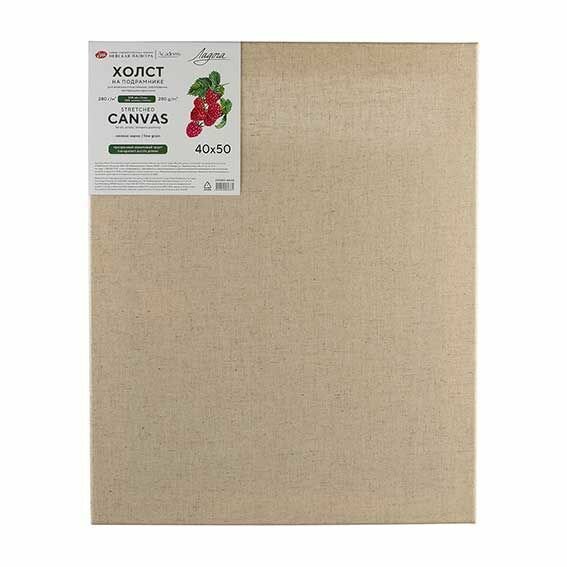 Холст на подрамнике ЗХК "Ладога", 40х50 см, 55% лён, 45%, хлопок, 280 г/м2, прозрачныый акриловый грунт (2473103-40х50)