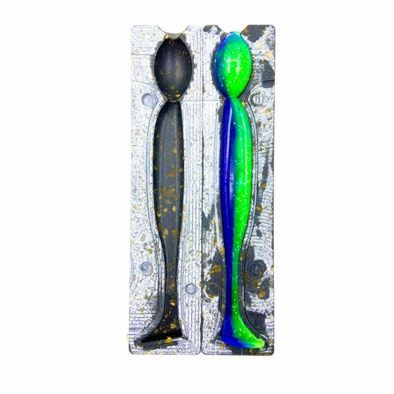 Форма для литья рыболовных силиконовых приманок Shiner 5",120mm, 1 место