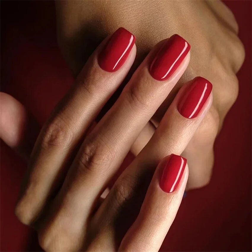 Красные акриловые накладные ногти PDJ2820-Fake nails