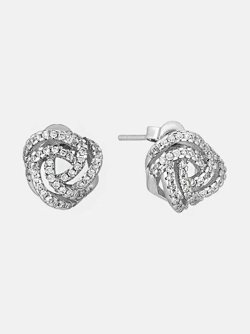 Серьги пусеты, кристаллы Swarovski