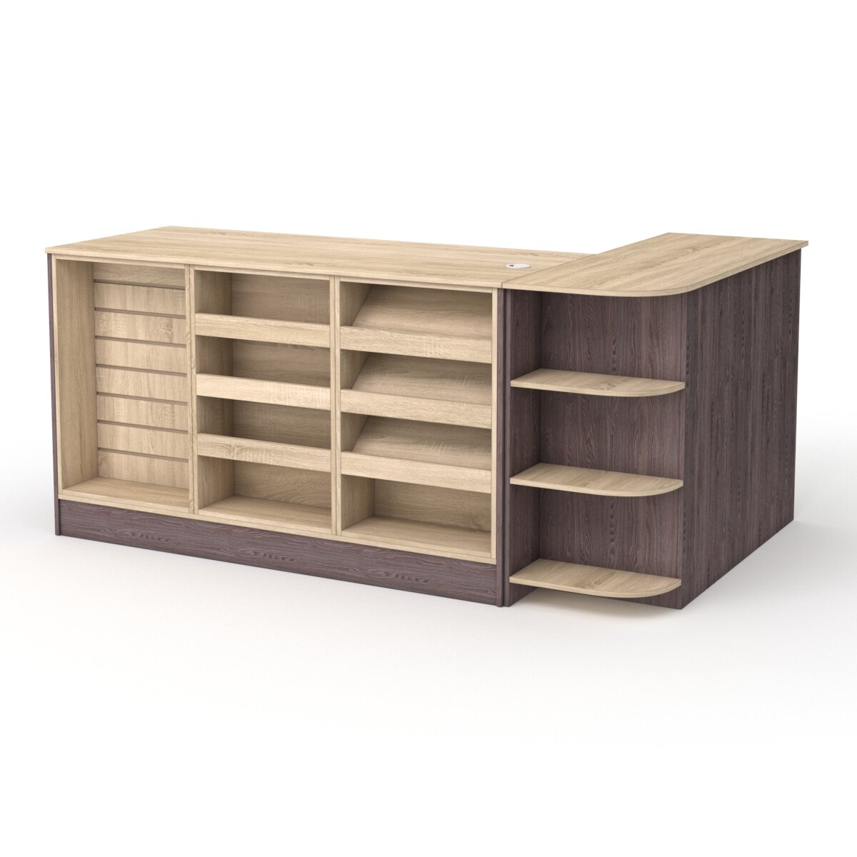 Кассовый стол "ривьера" №4 правосторонний, Ясень Анкор и Дуб Сонома