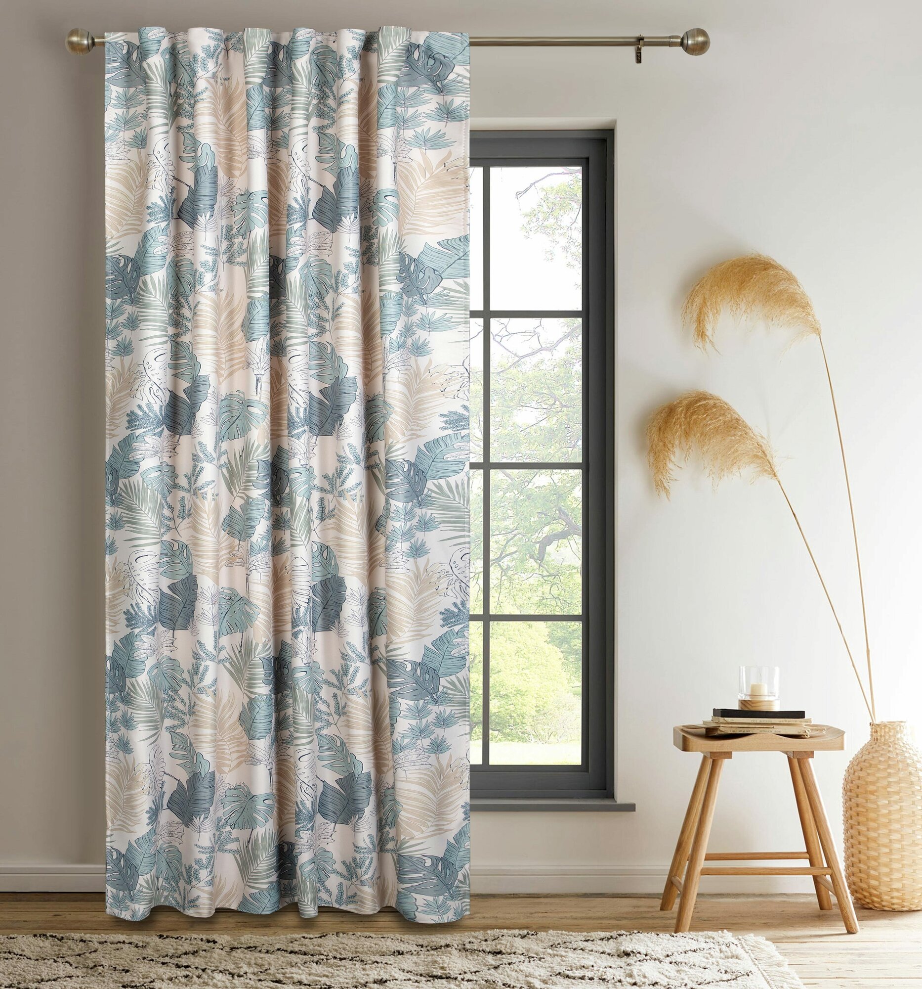 Штора на ленте со скрытыми петлями димаут Kreaforta Aleida 140x280 см бежевый