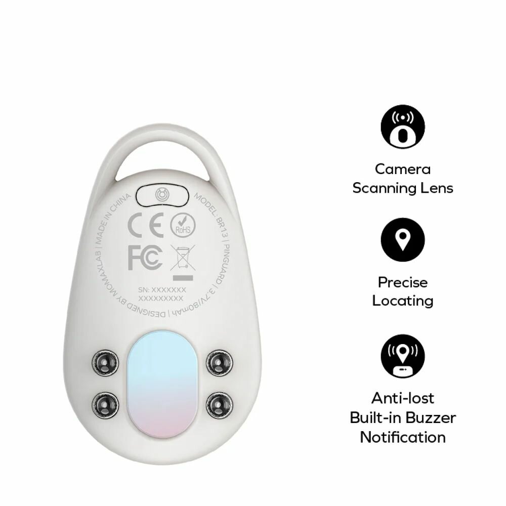 Gps-трекер с детектором скрытых камер Momax PinGuard Camera Scanning Find My Locator - White