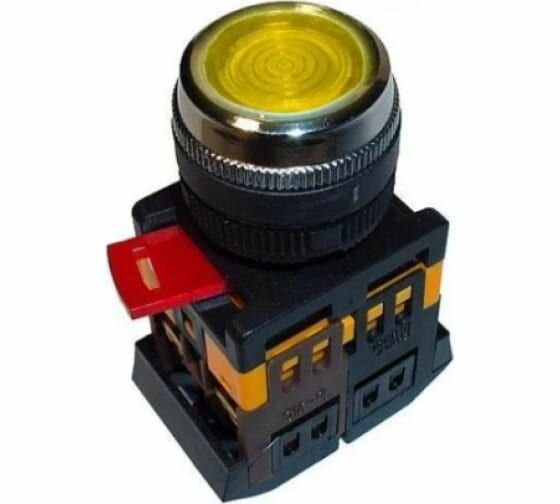 Кнопка ABLFS-22 желтый d22мм неон/240В 1з+1р IEK