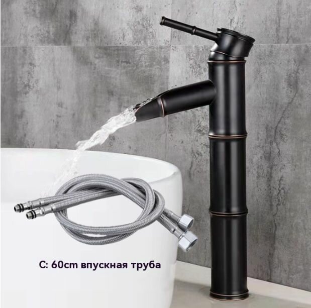Смеситель для раковины ванной комнаты с водопадом из старинной латуни, роскошный высокий бамбуковый смеситель с охлаждением
