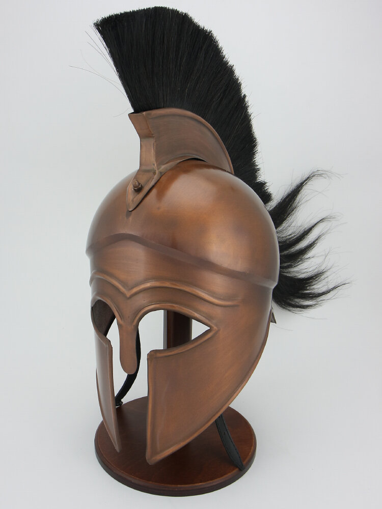 Шлем Nautical "Коринфский", с чёрным плюмажем, металл, разноцветный