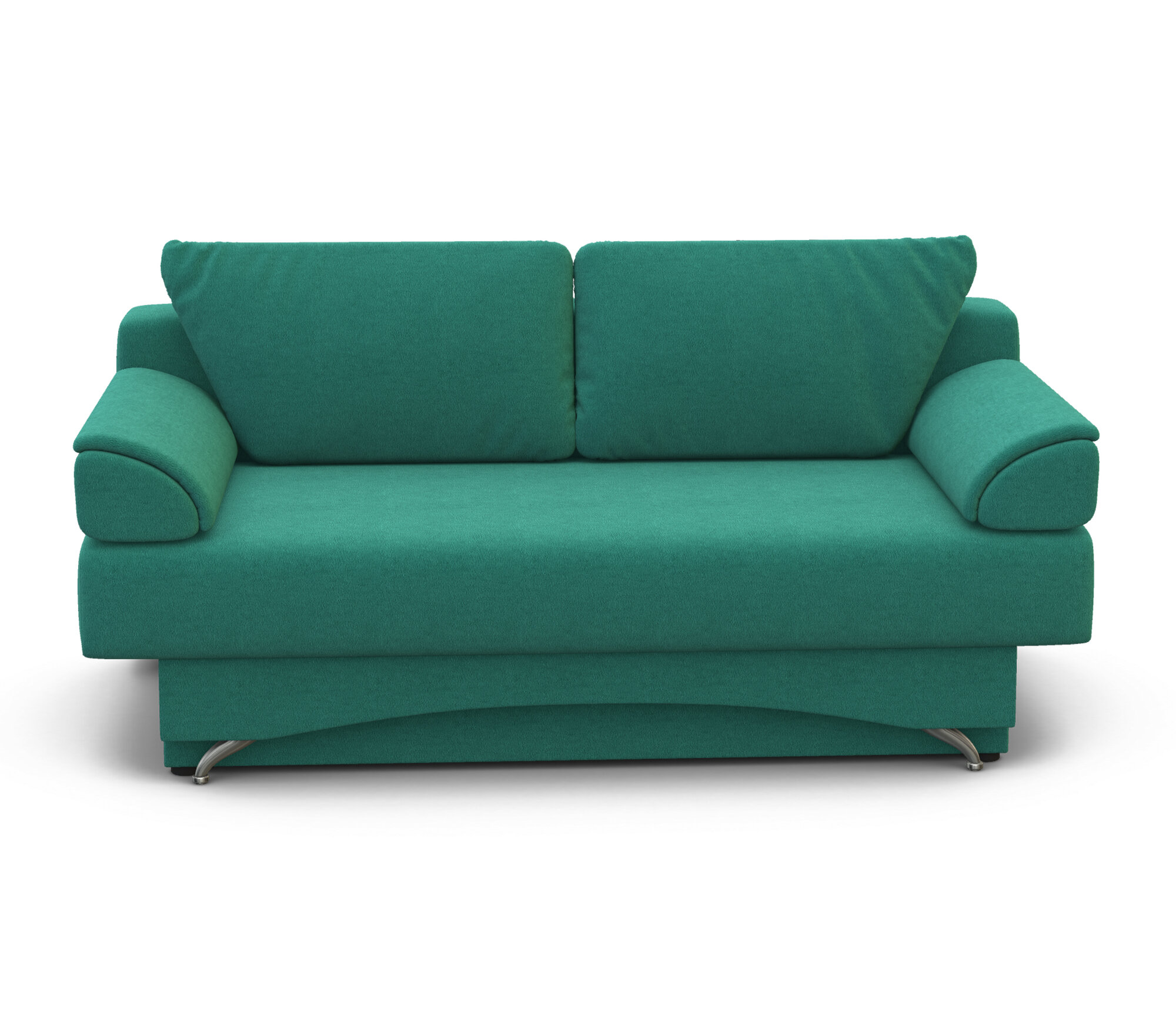 Диван прямой Евро 150х190 см, раскладной, еврокнижка, без подлокотников, велюр бирюзовый