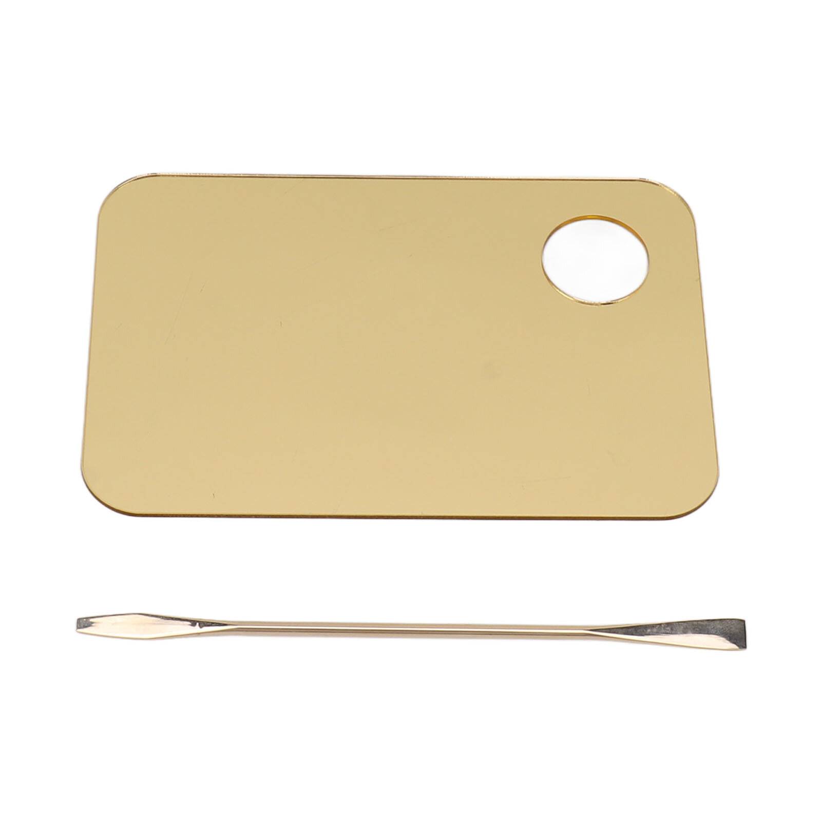 Gold Makeup Mixing Palette Acrylic Foundation with Spatula for Cream Nail Art