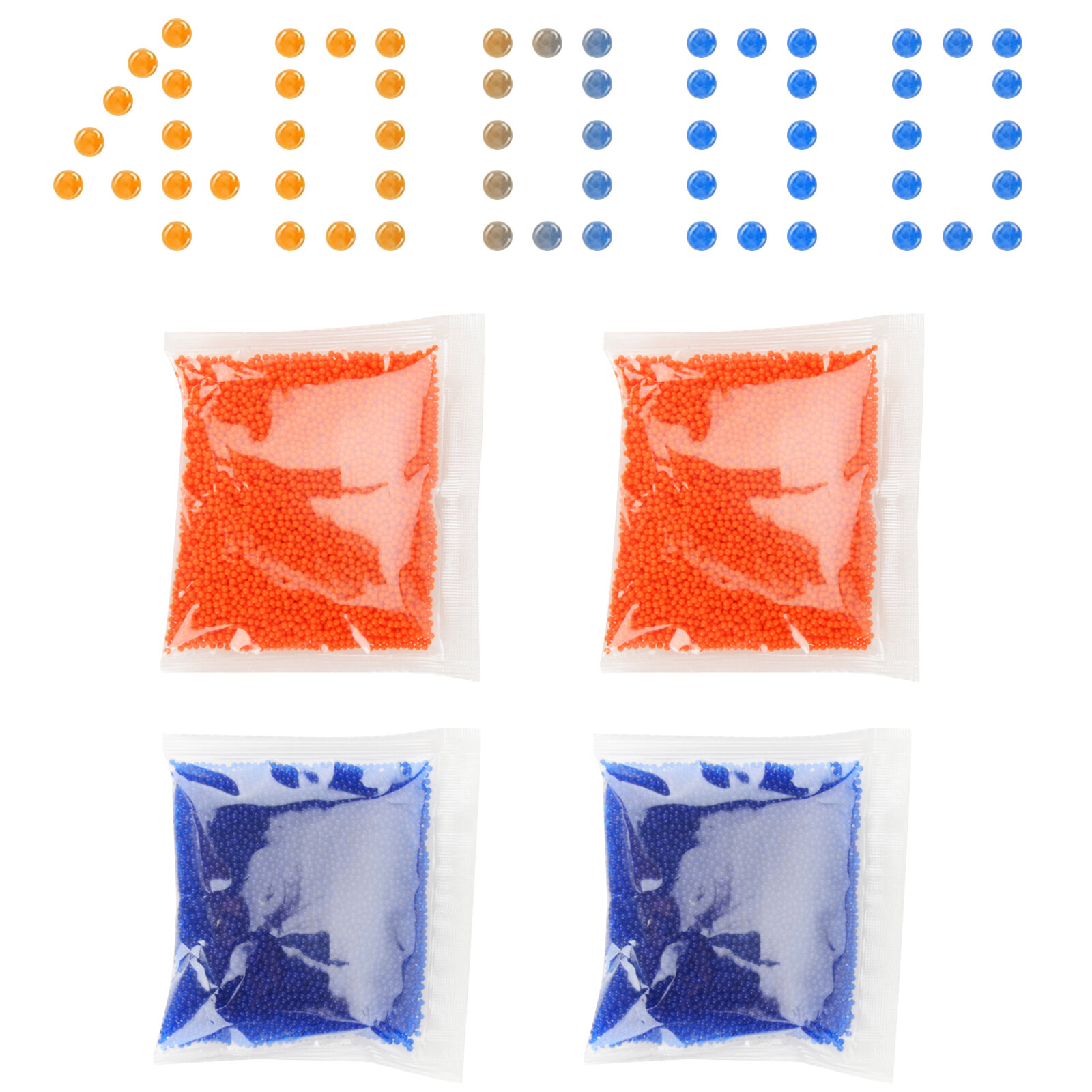 Water Ball Beads Refill Ammo (4 Pack–10,000 Per Pack) – Water Bullets Beads Crystal Soil Kids Sensory Toys Water Beads Round Shape Scented Water Gel Beads (Blue 2 Pack Orange 2 Pack-7-8mm) OPP Bag / 4PCS