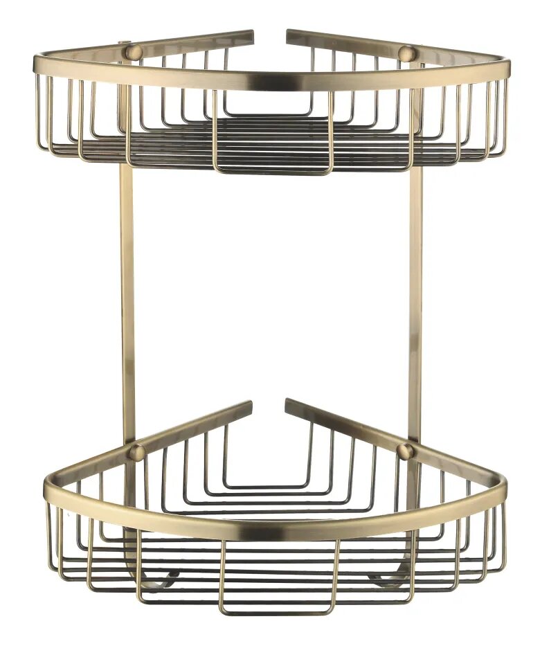 Полка для ванной "Бронза", угловая, 2 уровня, настенная, 39х22 см