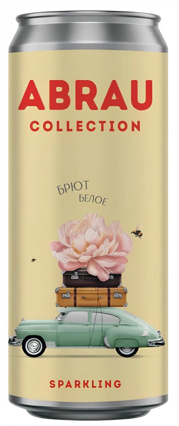 Игристое вино Абрау, "Коллекшен" Белое Брют, в жестяной банке, 250 мл
