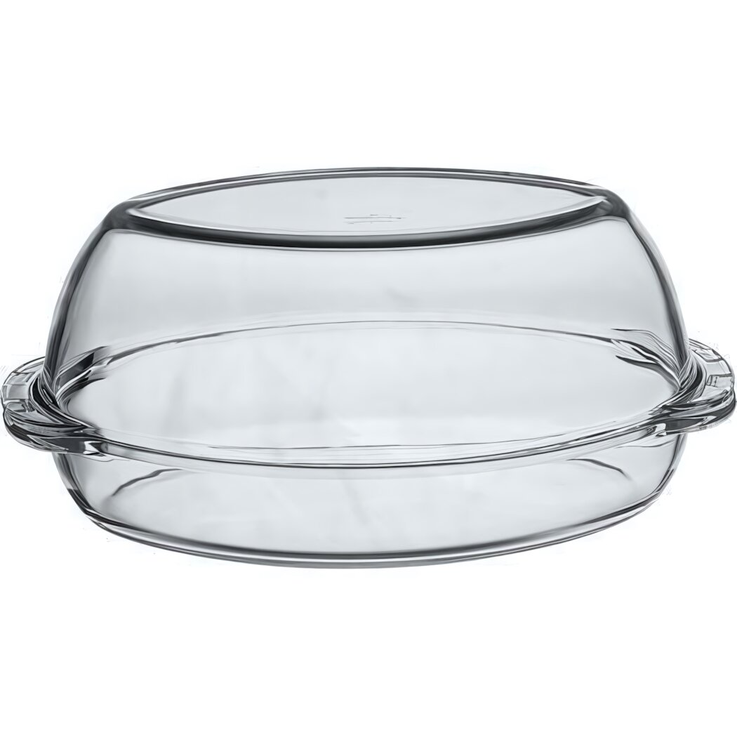 Форма жаропрочная овальная 2,25л с крышкой, стекло, для запекания