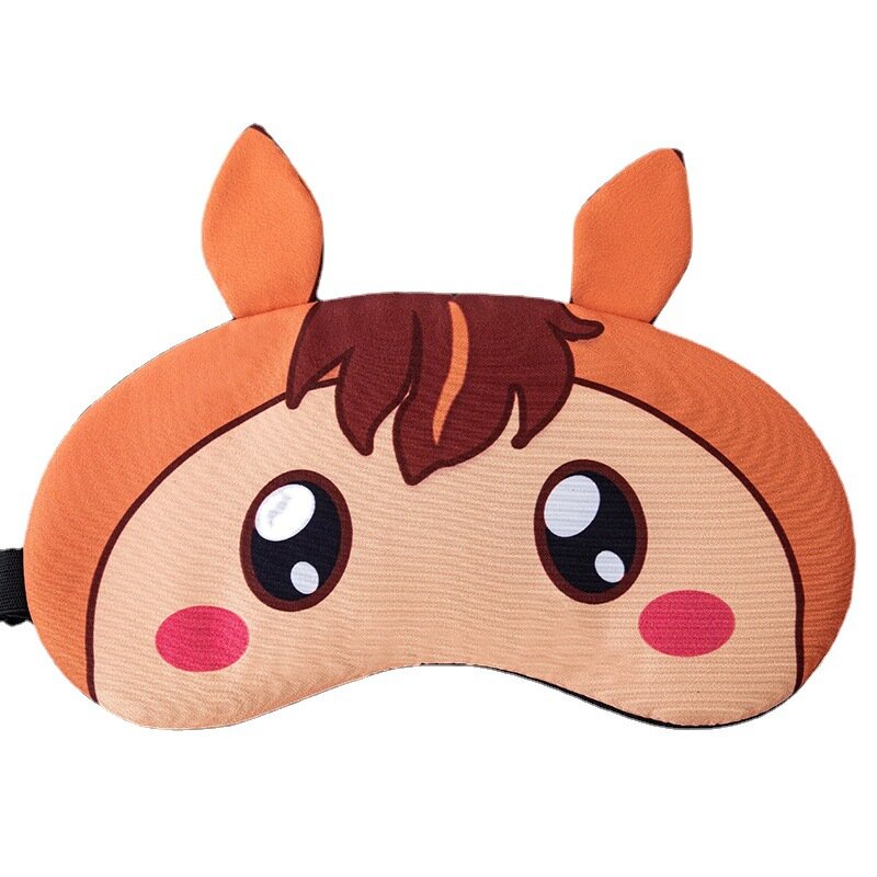 Маска для сна с изображением лошади, милая маска для сна с изображением животных, плюшевая маска для сна для детей и взрослых, регулируемая повязка для сна, дорожная повязка для глаз, мягкая и удобная