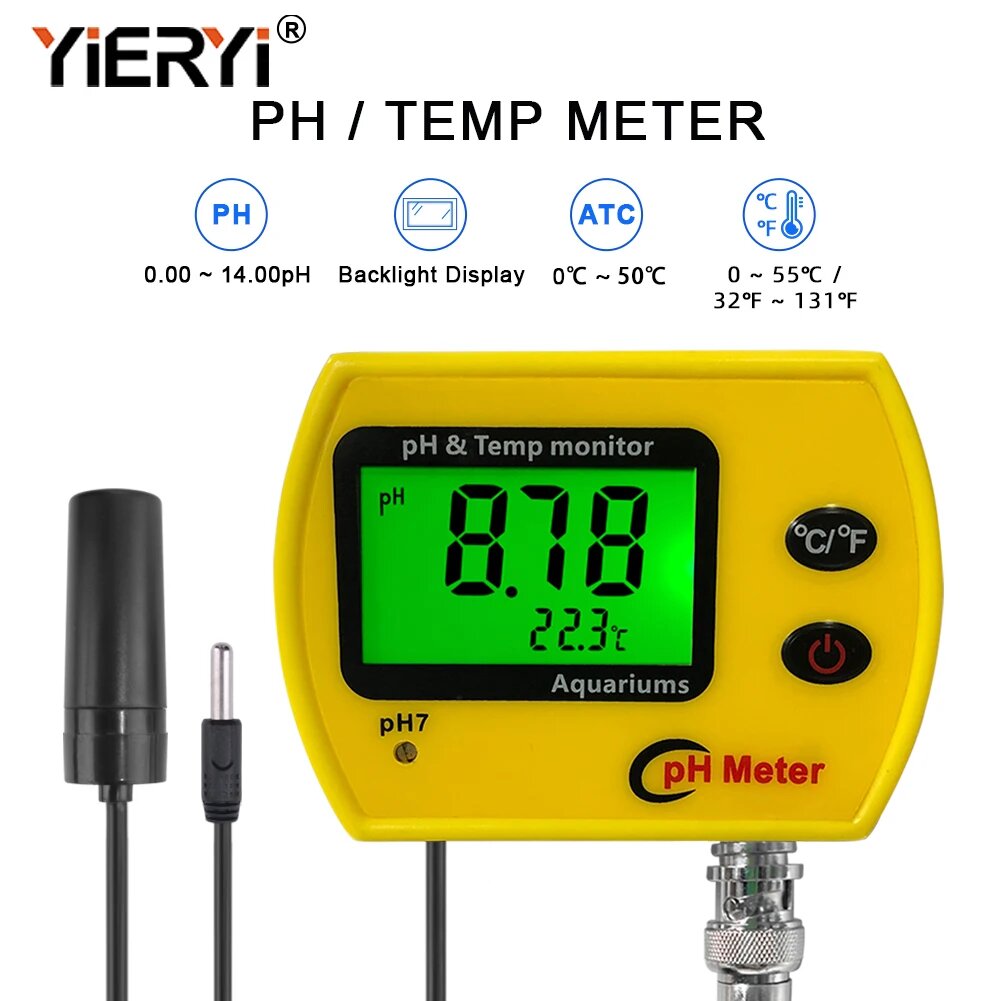 Yieryi TPH01119 PH-метр для аквариума US Plug