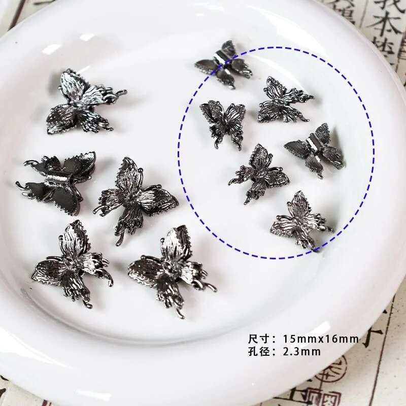 15, нишевый пистолет, черный браслет из сплава, ожерелье, аксессуары для бисера, ювелирный материал «сделай сам», сквозное отверстие, разделенная подвеска из бисера, оптовая продажа