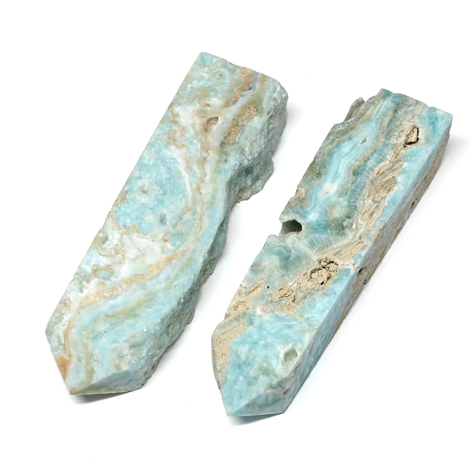 Арагонит голубой "Карандаш" 24*17*94мм .