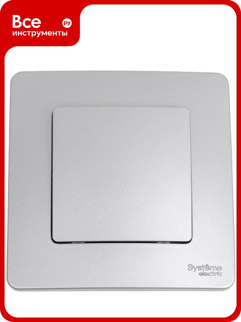 1-клавишный выключатель Systeme Electric ( Schneider Electric) BLANCA С/У cх.1, 10А, 250B, алюминий