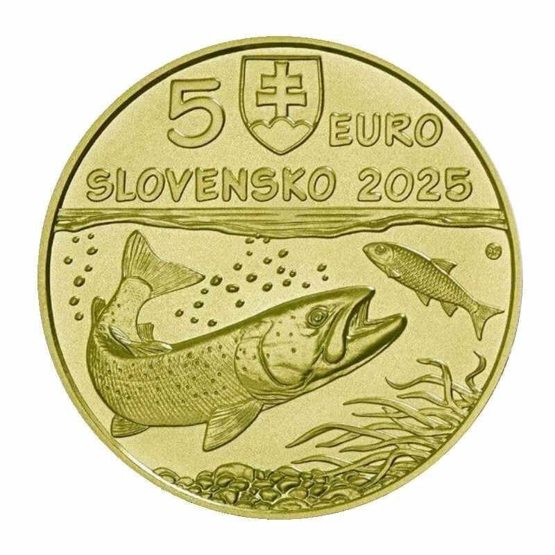 5 евро Словакии 2025 г. Дунайский лосось