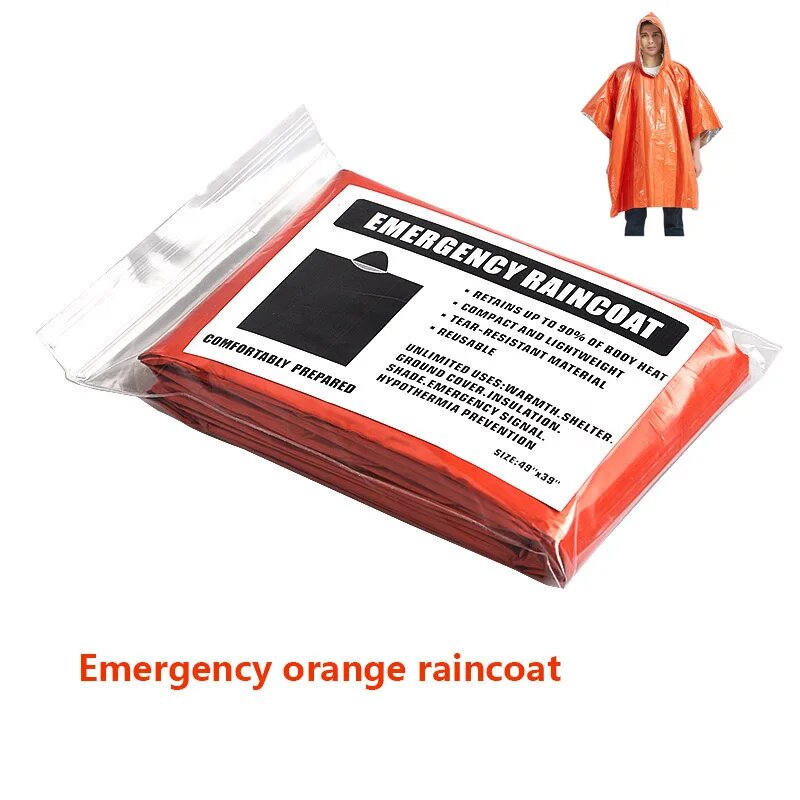Тепловое спасательное одеяло Оранжевый, Orange Raincoat