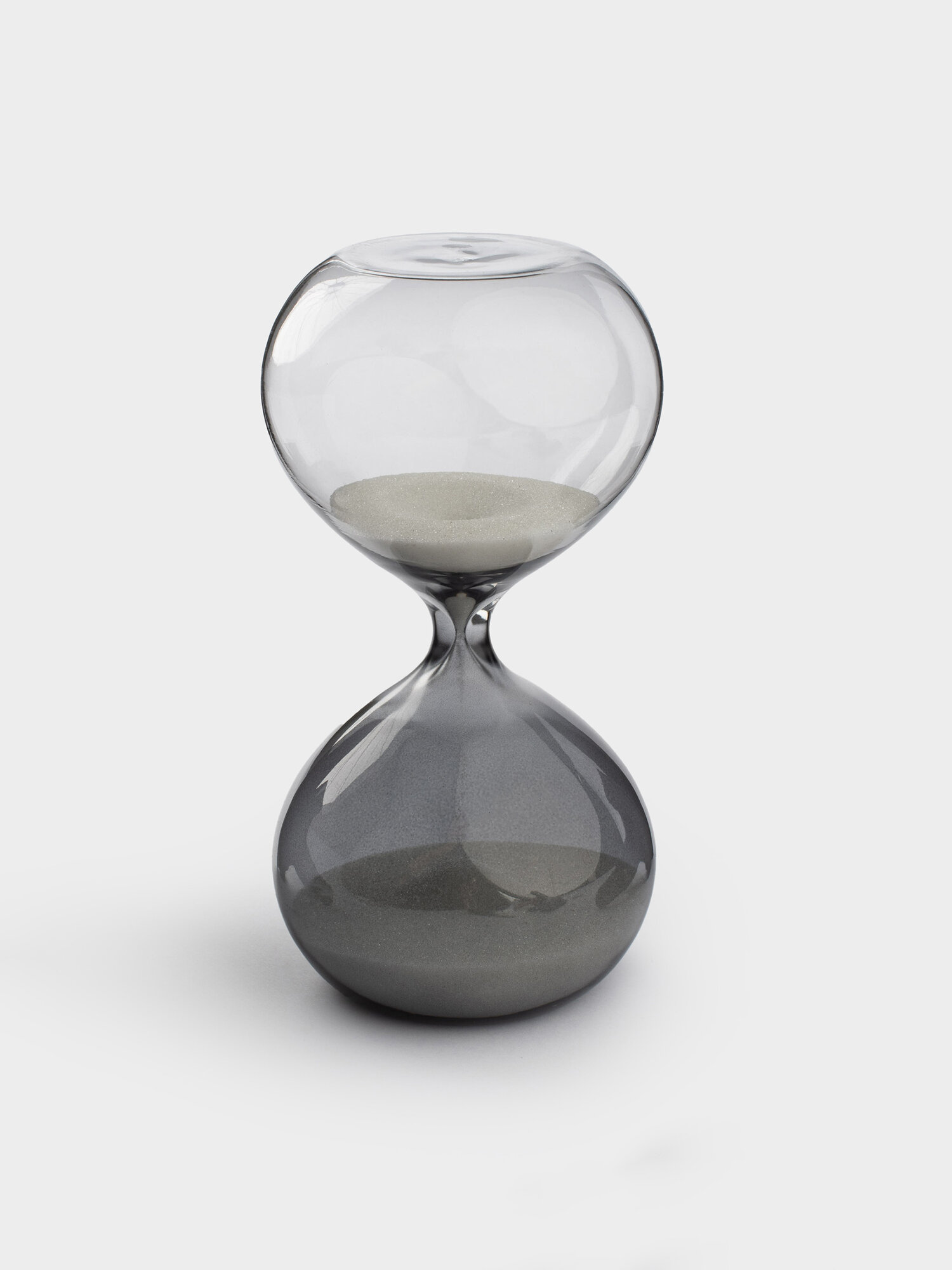 Часы песочные, 15 см, 15 минут, с блестками внутри, стекло/песок, серые, Sand time