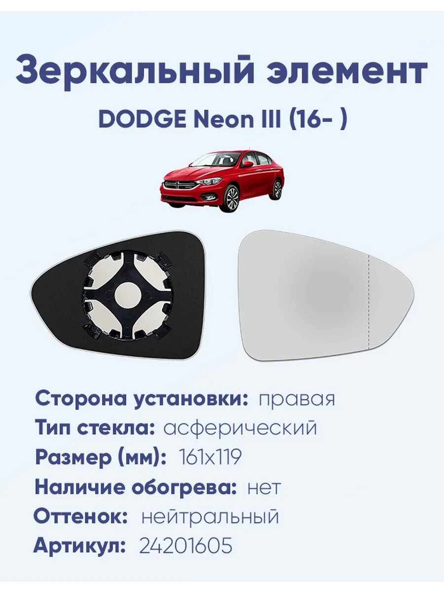 Зеркальный элемент правый DODGE Neon III (16- )A24201605
