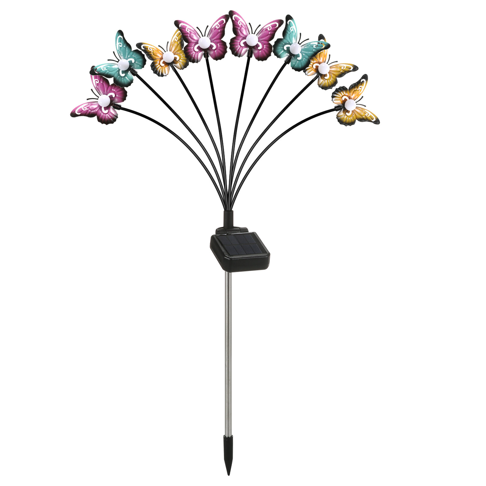 Neoglint Solar Garden Lights Decorative Butterfly Swaying Lawn Lamp Outdoor Landscape Pathway Light IP65 Waterproof for Yard Patio