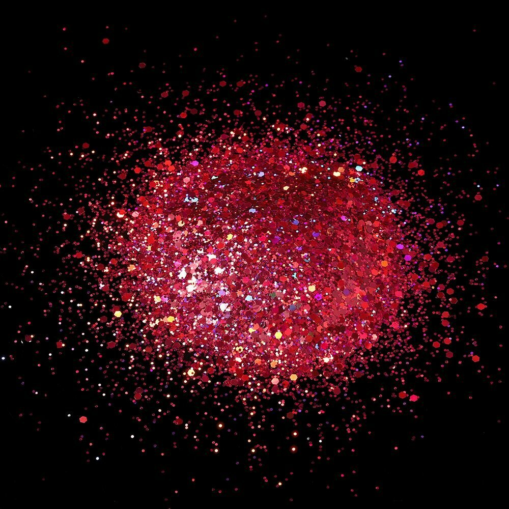 Блестки глиттеры тёмно-розовый голографик, универсальные для маникюра и декора 10 грамм PET, яркий эффект для рукоделия и творчества