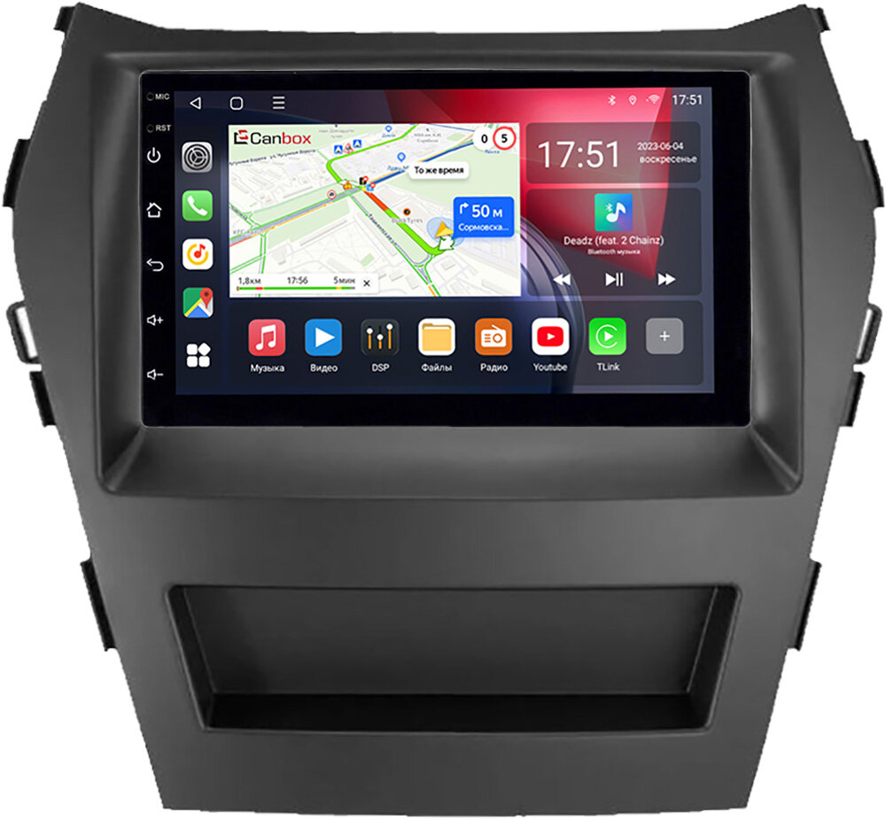 Штатная магнитола Hyundai Santa Fe III 2012-2018 (авто с NAVI) Canbox L-Line 4476-RP-11-787-289 Android 10 (4G-SIM, 3/32, TS18, DSP, QLed)