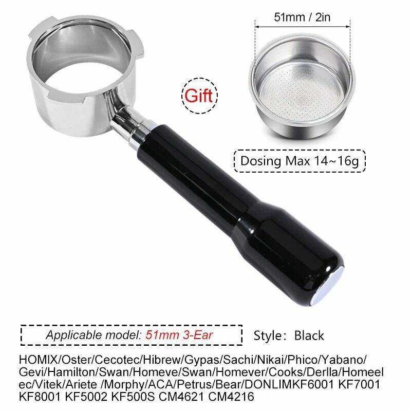 Портафильтр для эспрессо Homix Hibrew h11 Donlim51MM-black