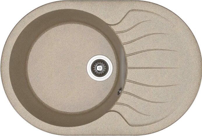 Мойка кухонная Dr. Gans Berta 76x51, мойка для кухни, с крылом, овальная, коричневая, матовая