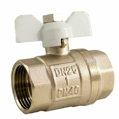 Кран шаровой 1" ВВ бабочка никелированный, STI