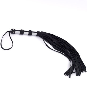 79561 Точка Любви Большой флоггер. Из натуральной кожи с черной ручкой