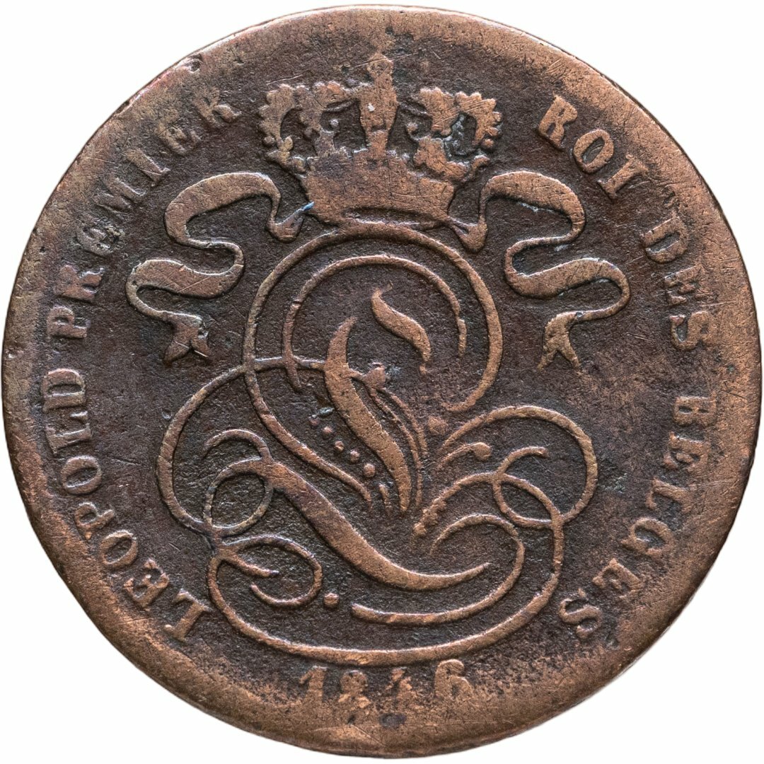 Бельгия 1 сантим centime 1846, Медь, в сохранности F
