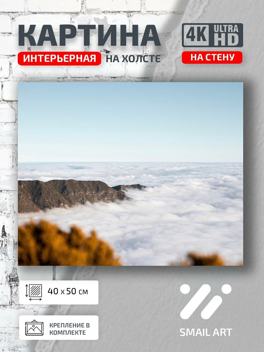 Картина на холсте интерьерная 40 на 50 на стену Природа Вершины для кафе пейзаж