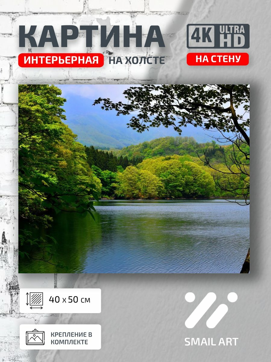 Картина на холсте интерьерная 40 на 50 на стену Горы Landscape для офиса пейзаж интерьер