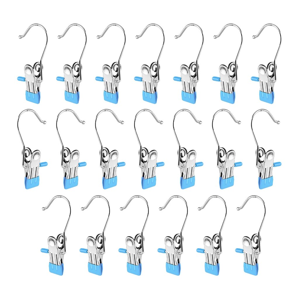 20 шт, прищепки для белья из нержавеющей стали (разноцветные)