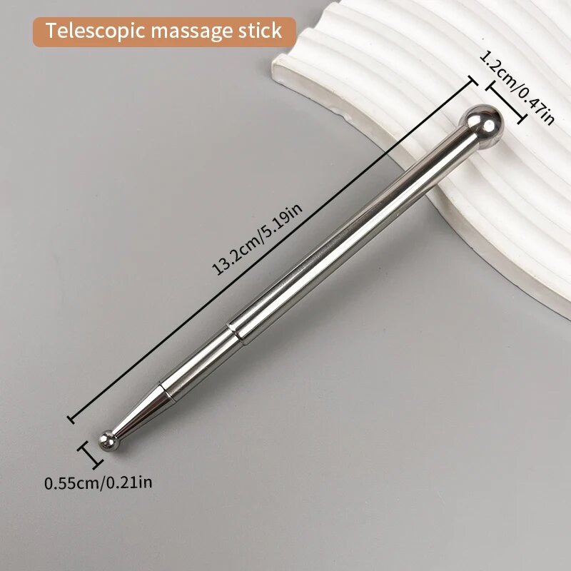 Тelescopic массажная палочка из нержавеющей стали, Silver-BJ005
