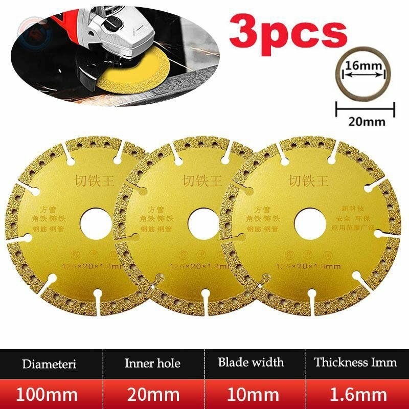 Алмазный отрезной диск по металлу 100 мм для УШМ и станков, тонкий 1 мм, универсальный диск для стали, чугуна и нержавейки, прочный и точный рез