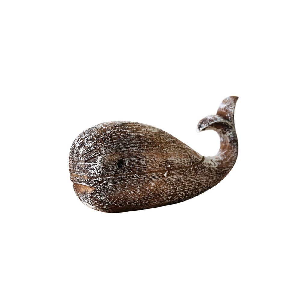 Статуэтка кита, деревянная резная фигурка, морской декор для дома