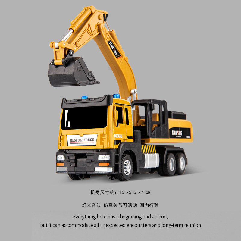 Детский экскаватор из сплава, детский набор строительной техники, мини-экскаватор, экскаватор-погрузчик, модель крана, игрушка для мальчиков.